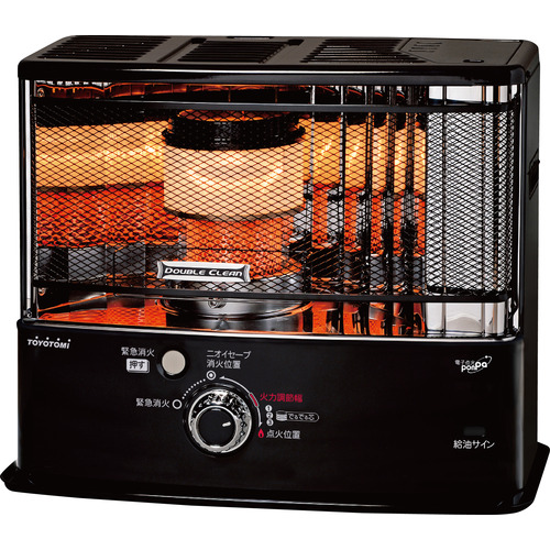 トヨトミ RC-W3624 反射形石油ストーブ 対応畳数：10〜13畳 ブラック