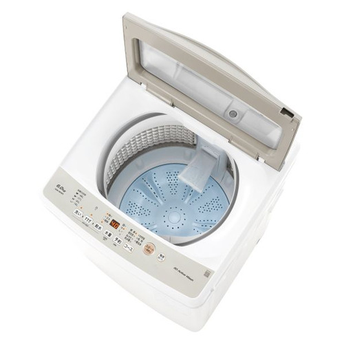 AQUA 全自動洗濯機 上開き 洗濯6kg 幅52.5cm 3Dアクティブ洗浄&高濃度クリーン浸透 ほぐし仕上げ AQW-S6A(W) ホワイト系