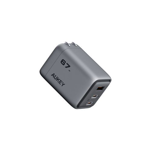 AUKEY PA-C3-GY AC充電器 PD67W Comet USB-Ax1、USB-Cx2ポート 折りたたみ式 GaN採用 グレーの通販 ...