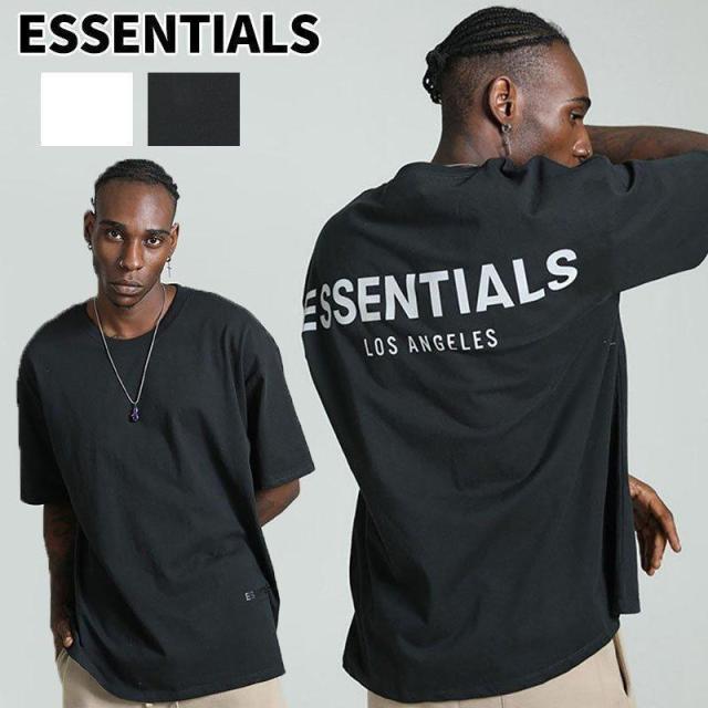 ESSENTIALS エッセンシャルズ Tシャツ 半袖 メンズ レディース Logo T-Shirt 反射 ロゴ Tシャツ ブラック ホワイト [並行輸入品]