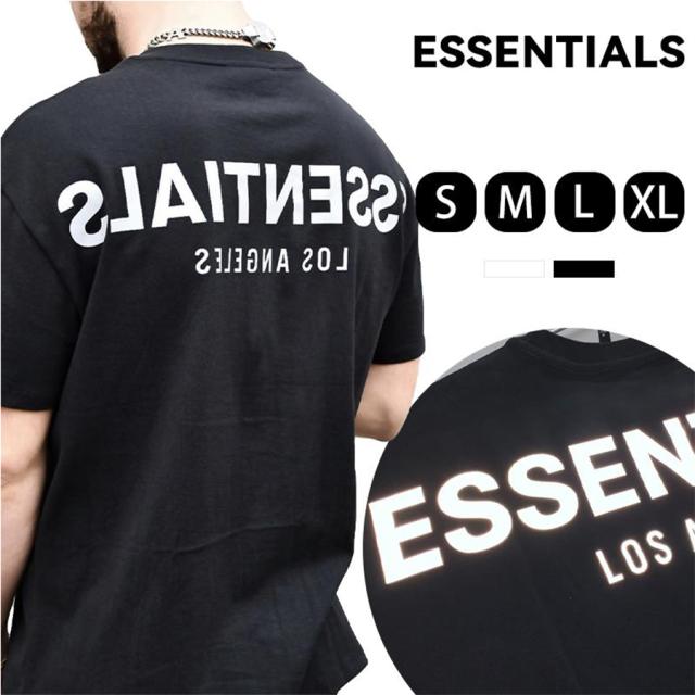 ESSENTIALS エッセンシャルズ Tシャツ 半袖 メンズ レディース Logo T-Shirt 反射 ロゴ Tシャツ ブラック ホワイト [並行輸入品]