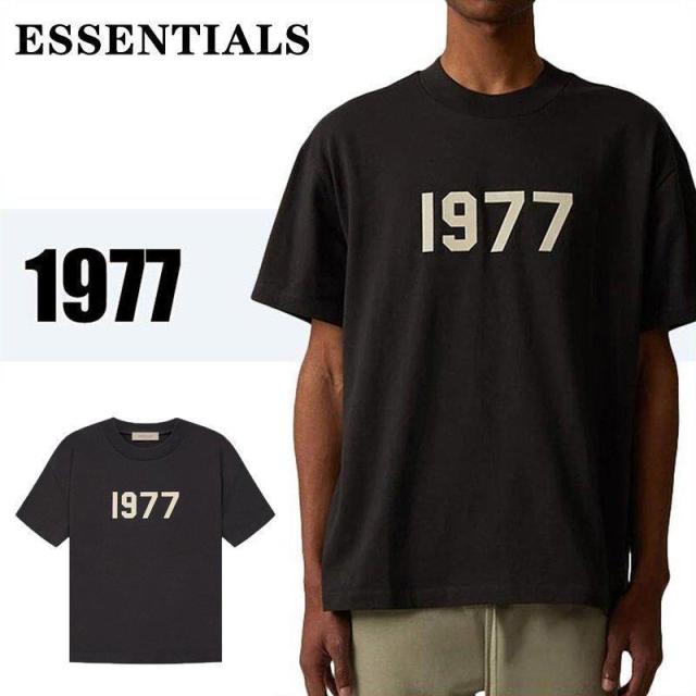 ESSENTIALS エッセンシャルズ Tシャツ 半袖 メンズ レディース 1977 Logo T-Shirt ロゴ Tシャツ ブラック [並行輸入品]