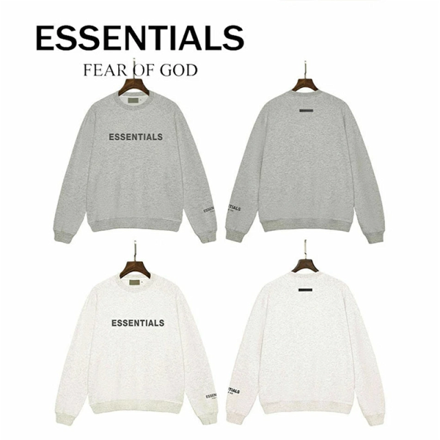 ESSENTIALS パーカー プルオーバー スウェットシャツ クルーネック FOG 大きいサイズ 人気 トレーナー プルオーバー スウェット 長袖 無地 おしゃれ カジュアル 丸首 かっこいい 男女兼用  [並行輸入品]