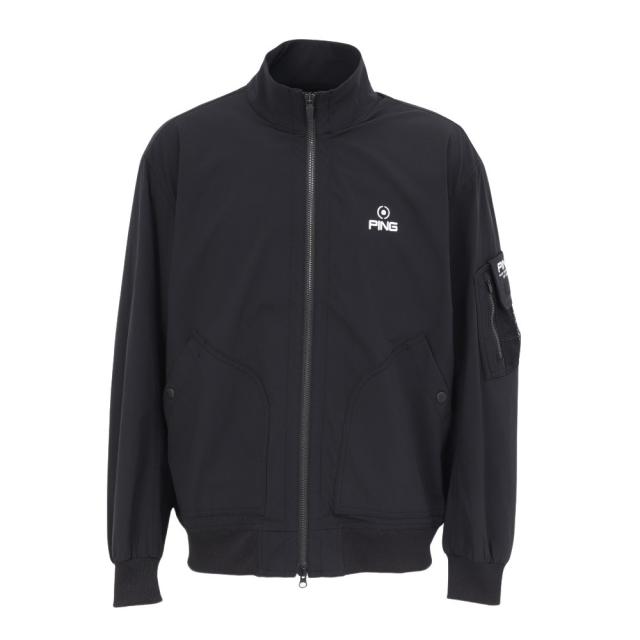 ピン(PING)ゴルフウェア アウター ドビーストレッチ コーデュラ フルジップブルゾン 621-5120101-010(Me…