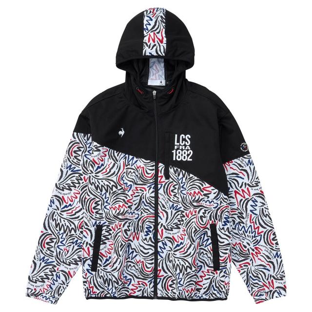 ルコックスポルティフ(lecoqsportif)ゴルフウェア アウター 撥水 フード付き ストレッチフォーサー プリントブルゾ…