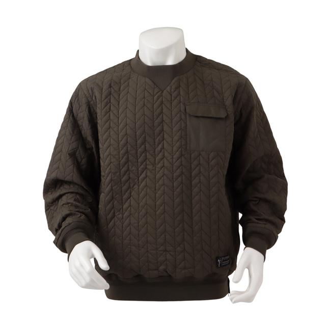 フィドラ(FIDRA)ゴルフウェア アウター 中綿 ヘリンボーンキルトプルオーバー FV5STY06 KHK(Men’s)