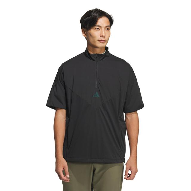 アディダス(adidas)ゴルフウェア アウター 撥水 防風 コードカオス ハーフジップ 半袖ウィンド UV105-KE665…