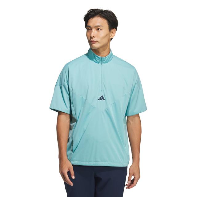 アディダス(adidas)ゴルフウェア アウター 撥水 防風 コードカオス ハーフジップ 半袖ウィンド UV105-KE665…