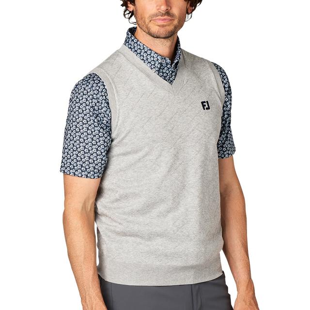 フットジョイ(FOOT JOY)ゴルフウェア アーガイル柄 Vネックセーターベスト 34592(Men’s)