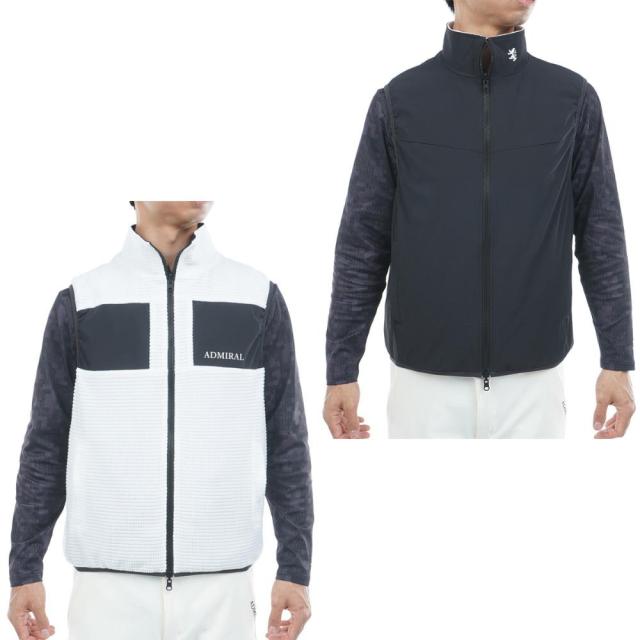 アドミラル ゴルフ(Admiral GOLF)ゴルフウェア リバーシブル ボアベスト ADMA578-WHT(Men’s)