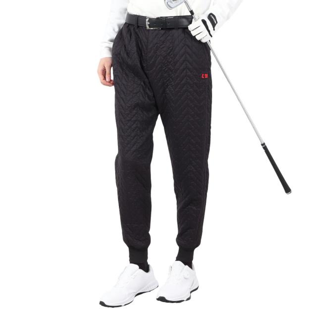フィドラ(FIDRA)ゴルフウェア 中綿 ヘリンボーンキルトイージーパンツ FV5STD18 BLK(Men’s)