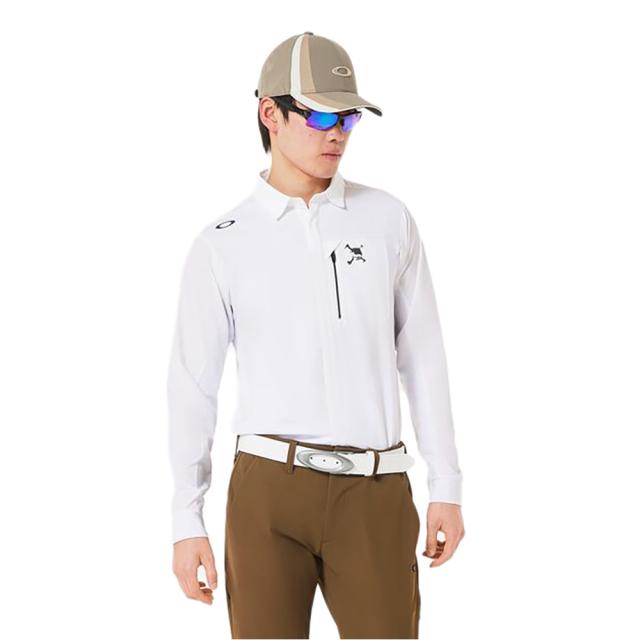 オークリー(OAKLEY)ゴルフウェア SKULL IDEALLY HYBRID 長袖シャツ FOA408238-100(Me…