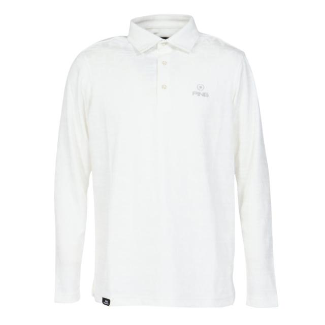 ピン(PING)ゴルフウェア ロゴジャカード 長袖 ポロシャツ 621-5261900-030(Men’s)