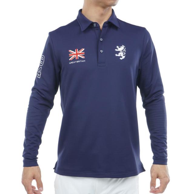 アドミラル ゴルフ(Admiral GOLF)ゴルフウェア 吸湿発熱 長袖 速ポカ フラッグシャツ ADMA590-NVY(M…