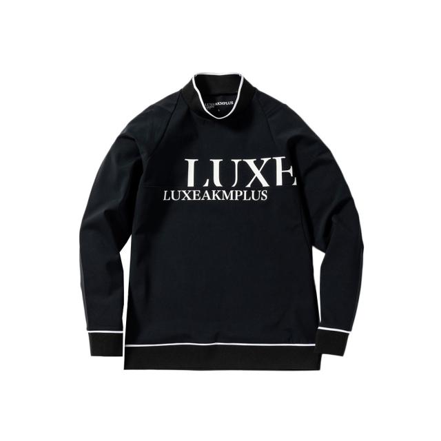 リュクスエイケイエムプラス(LUXEAKMPLUS)ゴルフウェア CHEST ロゴモックネックシャツ LAT-24050bla…