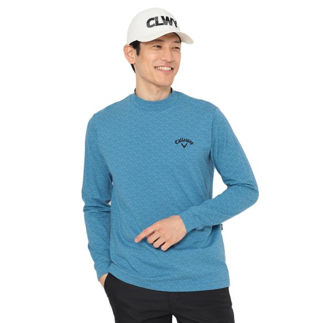 キャロウェイ(CALLAWAY)ゴルフウェア 長袖 ロゴプリントストレッチ天竺モックネック C25233106-1110(Me…