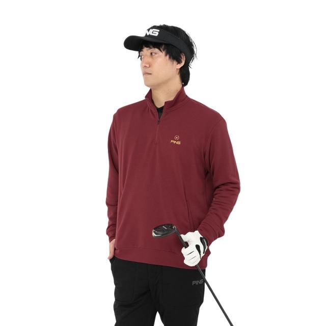 ピン(PING)ゴルフウェア 長袖 ドライミックス ベアインレイハーフジップカットソー 621-5266901-070(Men…