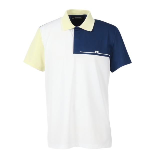 J.LINDEBERG(J.LINDEBERG)ゴルフウェア 吸水速乾 カラーブロック半袖ポロ 071-21451-004(M…