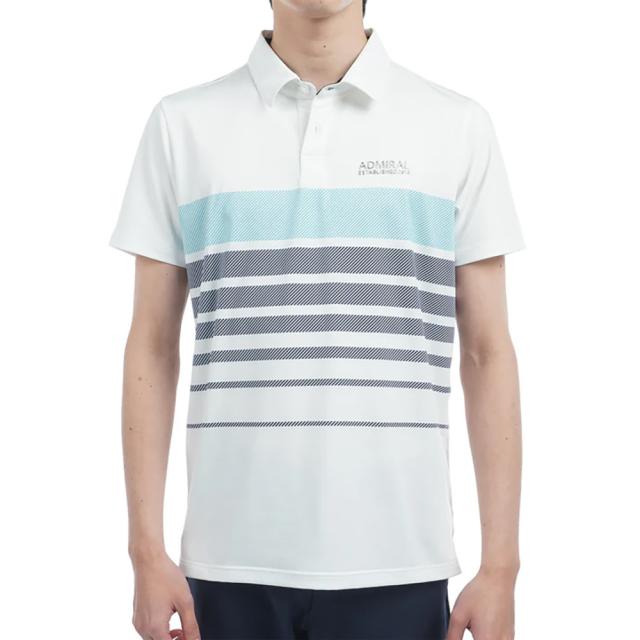 アドミラル ゴルフ(Admiral GOLF)ゴルフウェア 吸水速乾 グラデーションボーダー プリント 半袖ポロシャツ ADM…