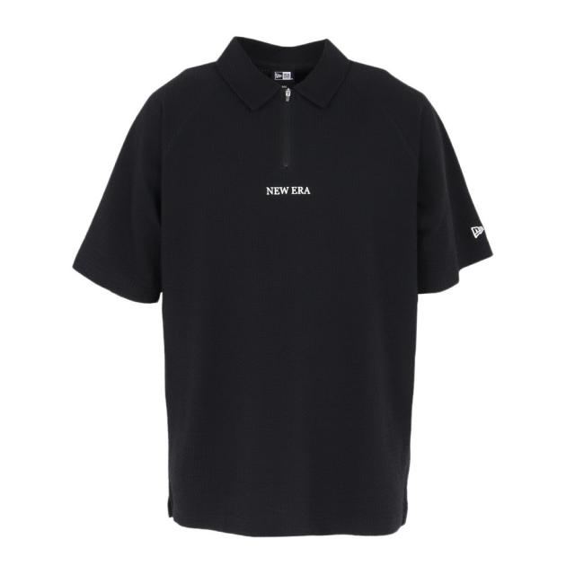 ニューエラ(NEW ERA)ゴルフウェア 吸汗速乾 半袖 スキッパー ポロシャツ Seersucker BLK 1439149…