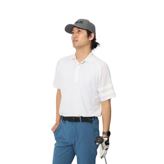 ハーレー(HURLEY)ゴルフウェア 軽量 通気性 ファントム メッシュ アイコン 半袖 ポロシャツ MGPS251110-W…