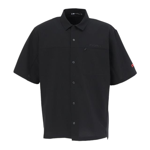 FIDRA VERA(FIDRA VERA)ゴルフウェア 高通気 半袖 フルオープンウーブンシャツ FV5TTG04 BLK(…
