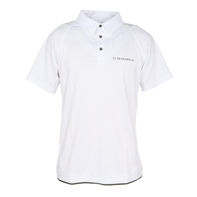 リュクスエイケイエムプラス(LUXEAKMPLUS)ゴルフウェア バックロゴ半袖ポロシャツ LAH-25001white(Me…