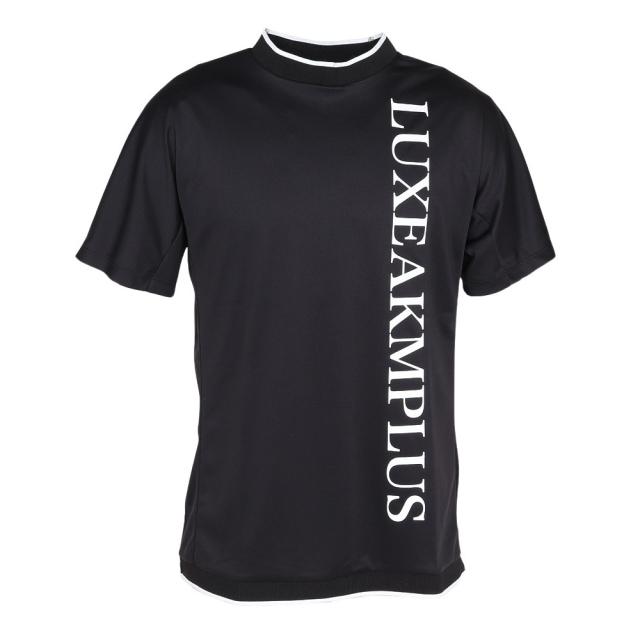 リュクスエイケイエムプラス(LUXEAKMPLUS)ゴルフウェア バーチカルロゴ半袖モックネックTシャツ LAT-25001b…