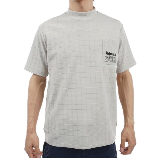 アドミラル ゴルフ(Admiral GOLF)ゴルフウェア 半袖 グリッドオーバー モックネックシャツ ADMA403-SND…