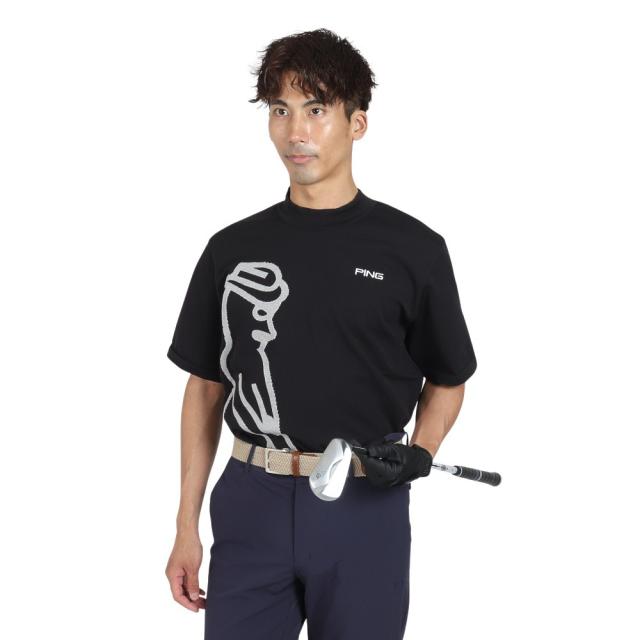 ピン(PING)ゴルフウェア 半袖モックネックニットプルオーバー 621-4275801-010(Men’s)