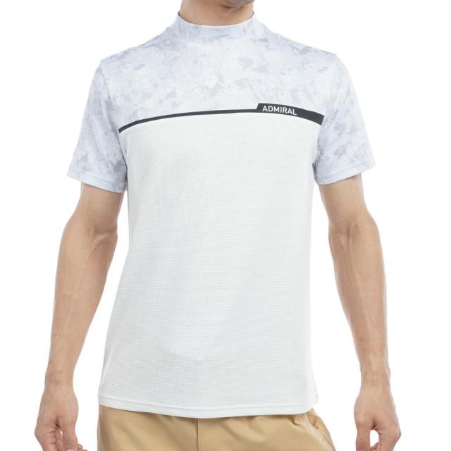 アドミラル ゴルフ(Admiral GOLF)ゴルフウェア 吸水速乾 冷感 カモフラプリント 半袖モックネックシャツ ADMA…