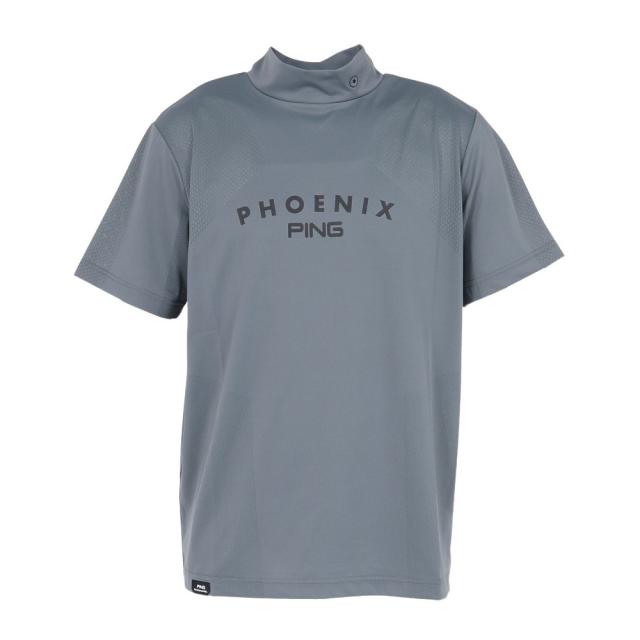 ピン(PING)ゴルフウェア メッシュジャカード 半袖 ハイネックシャツ 621-5267801-020(Men’s)