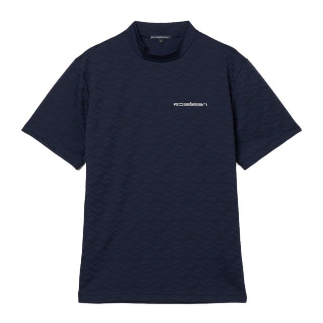 ROSASEN(ROSASEN)ゴルフウェア ジャカート 半袖 クルーネック 044-24842-25AW-098(Men’s)