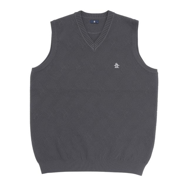 マンシング(MUNSING)ゴルフウェア Vネックニットベスト MG5FVE80M GY00(Men’s)