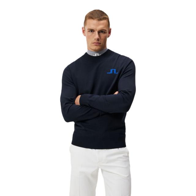 J.LINDEBERG(J.LINDEBERG)ゴルフウェア 長袖 ロゴクルーネックセーター 071-19916-098(Me…