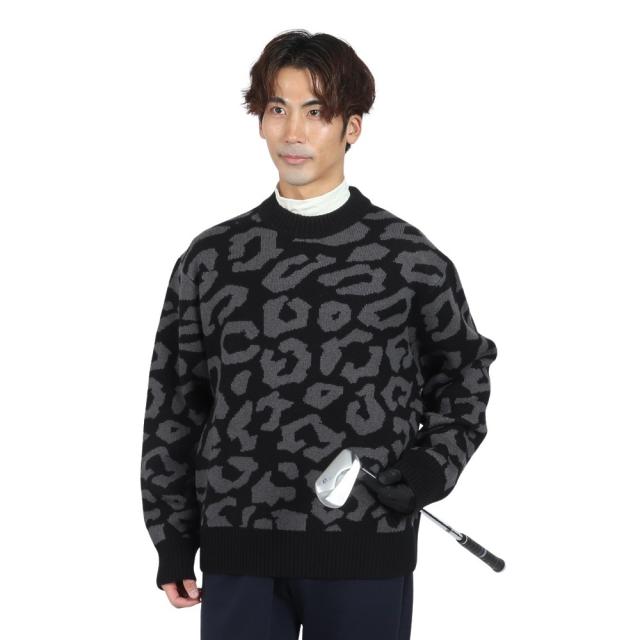 J.LINDEBERG(J.LINDEBERG)ゴルフウェア オリーブ クルーネック ニット セーター 071-11110-0…