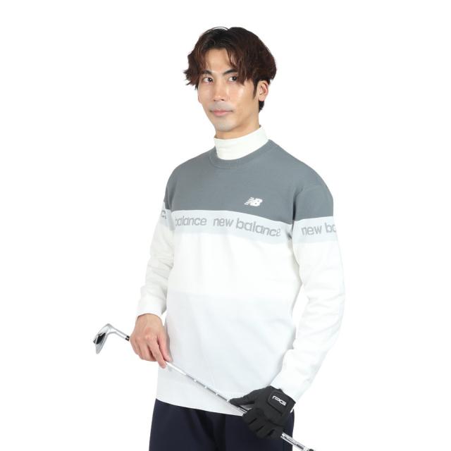 ニューバランス(new balance)ゴルフウェア 軽量 スウェット クルーネック 長袖ニット プルオーバー 012-427…