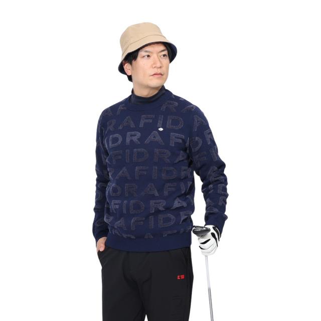 フィドラ(FIDRA)ゴルフウェア 保温 長袖 ジャカードロゴニット FD5STJ08 NVY(Men’s)