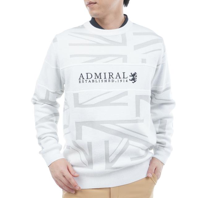 アドミラル ゴルフ(Admiral GOLF)ゴルフウェア 保温 UJジャガード クルーネックセーター ADMA564-WHT…