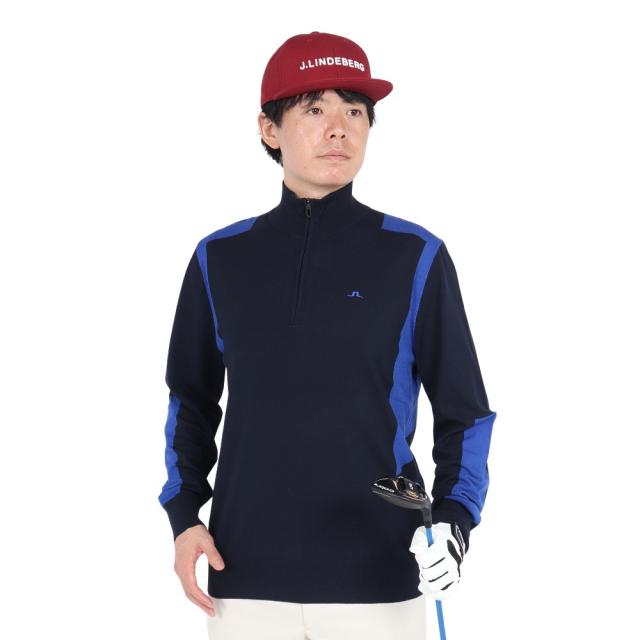 J.LINDEBERG(J.LINDEBERG)ゴルフウェア ショルダーブリッジハーフジップモックネック 長袖 セーター 07…