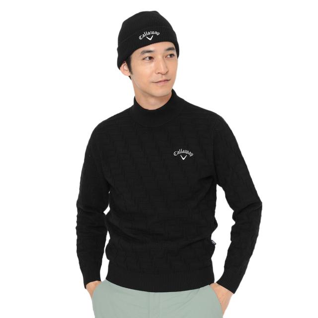 キャロウェイ(CALLAWAY)ゴルフウェア 長袖 リンクス編みハイネックニット C25218104-1010(Men’s)