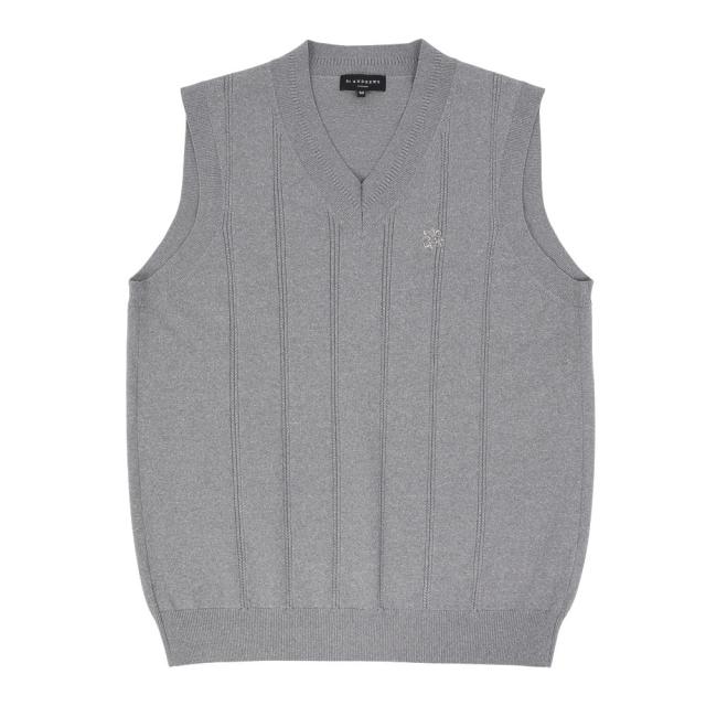 セントアンドリュース(ST.ANDREWS)ゴルフウェア 14G天竺×ケーブル Vネックニットベスト 042-5273851-…