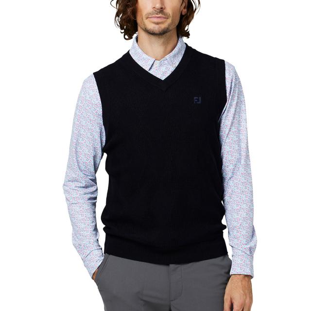 フットジョイ(FOOT JOY)ゴルフウェア アーガイル柄  Vネックベスト セーター FJ-F25-M07 38557(Me…