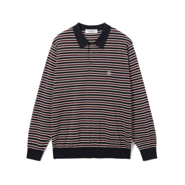 マンシング(MUNSING)ゴルフウェア Saddle Shoulder ボーダーポロセーター MU5FST05M BKRD(…