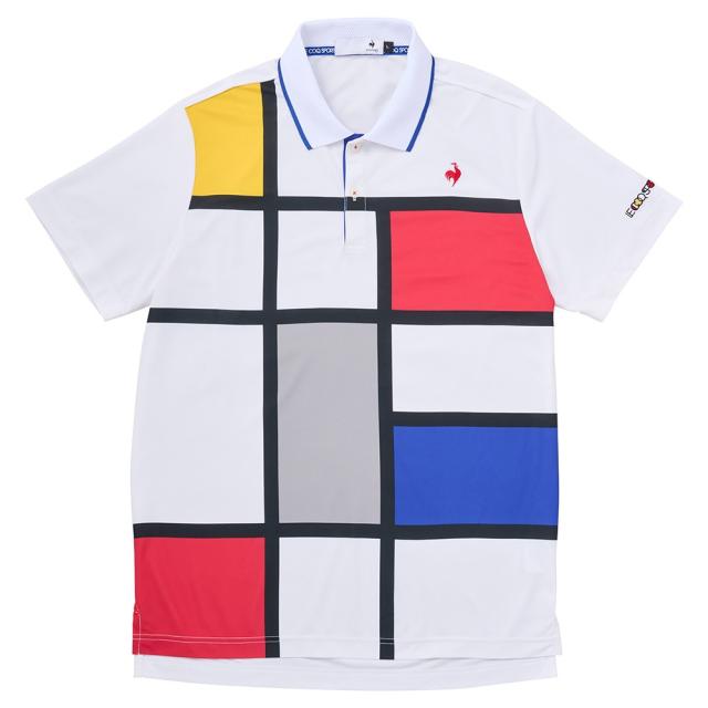 ルコックスポルティフ(lecoqsportif)ゴルフウェア カラーブロック大柄半袖シャツ LG5SHS02M WH00(Me…
