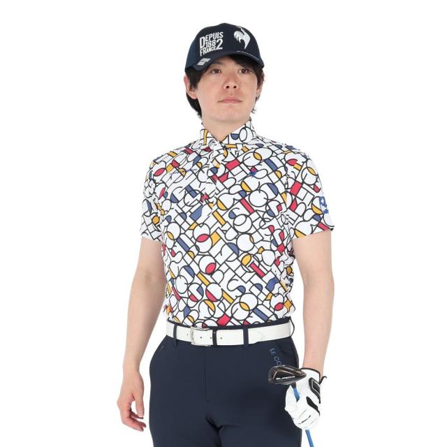 ルコックスポルティフ(lecoqsportif)ゴルフウェア 吸汗速乾 カラーブロックグラフィック 小柄半袖シャツ LG5SH…