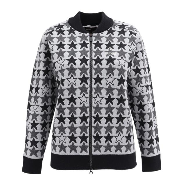 ピン(PING)ゴルフウェア USA総柄 裏地付きニットブルゾン 622-2270008-022(Lady’s)