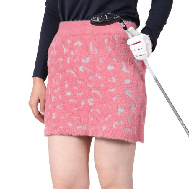 ROSASEN(ROSASEN)ゴルフウェア 保温 防風 A-Line ヒョウ柄 シャギーニット スカート 048-72041…