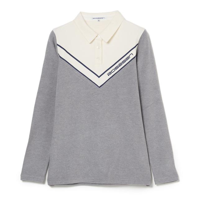 ROSASEN(ROSASEN)ゴルフウェア 吸湿発熱 切替 長袖ポロシャツ 048-24011-25AW-012(Lady’…