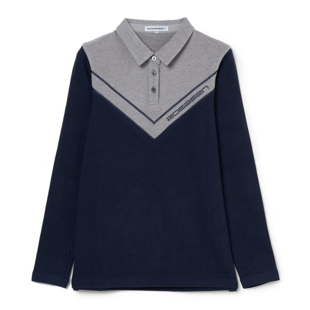 ROSASEN(ROSASEN)ゴルフウェア 吸湿発熱 切替 長袖ポロシャツ 048-24011-25AW-098(Lady’…